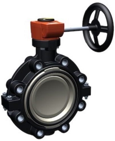 Spjeldventil PP-H 578 lug m/gir, GF | Dahl.no